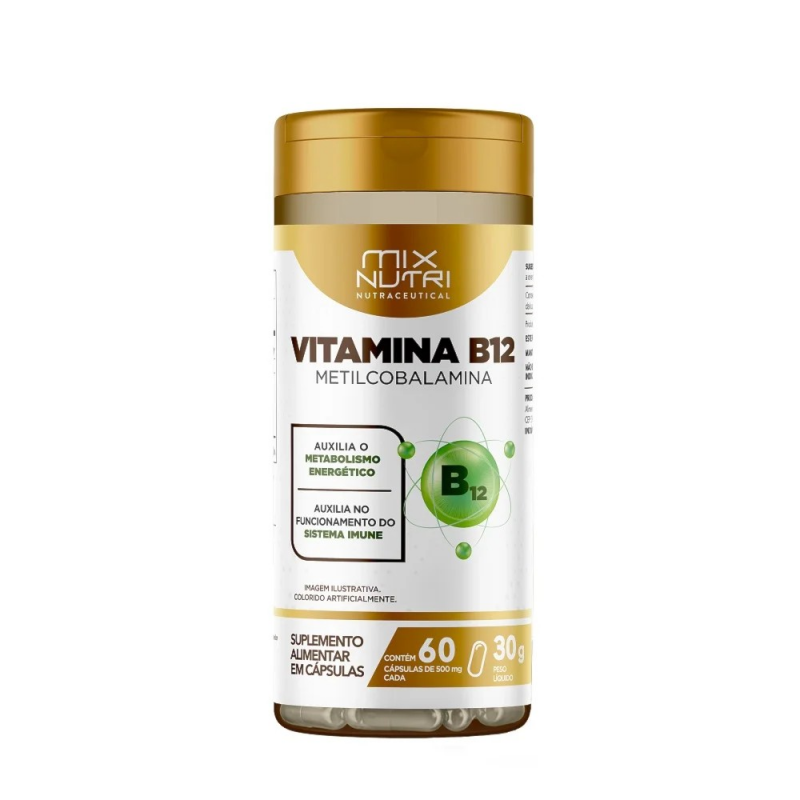 VITAMINA B12 (METILCOBALAMINA) - 60 CÁPSULAS - NUTRACEUTICAL - MIX NUTRI